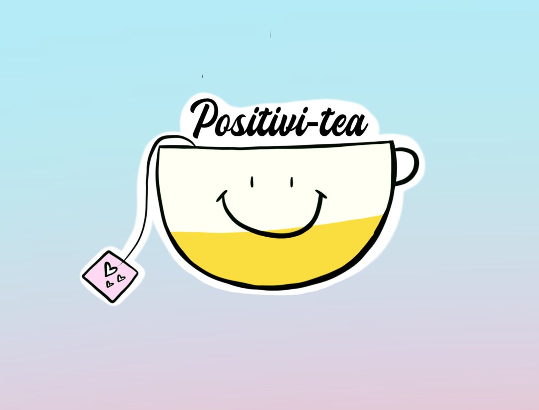 Positivi-Tea Cup Die Cut Aufkleber, Positivity Tea, glänzend ...