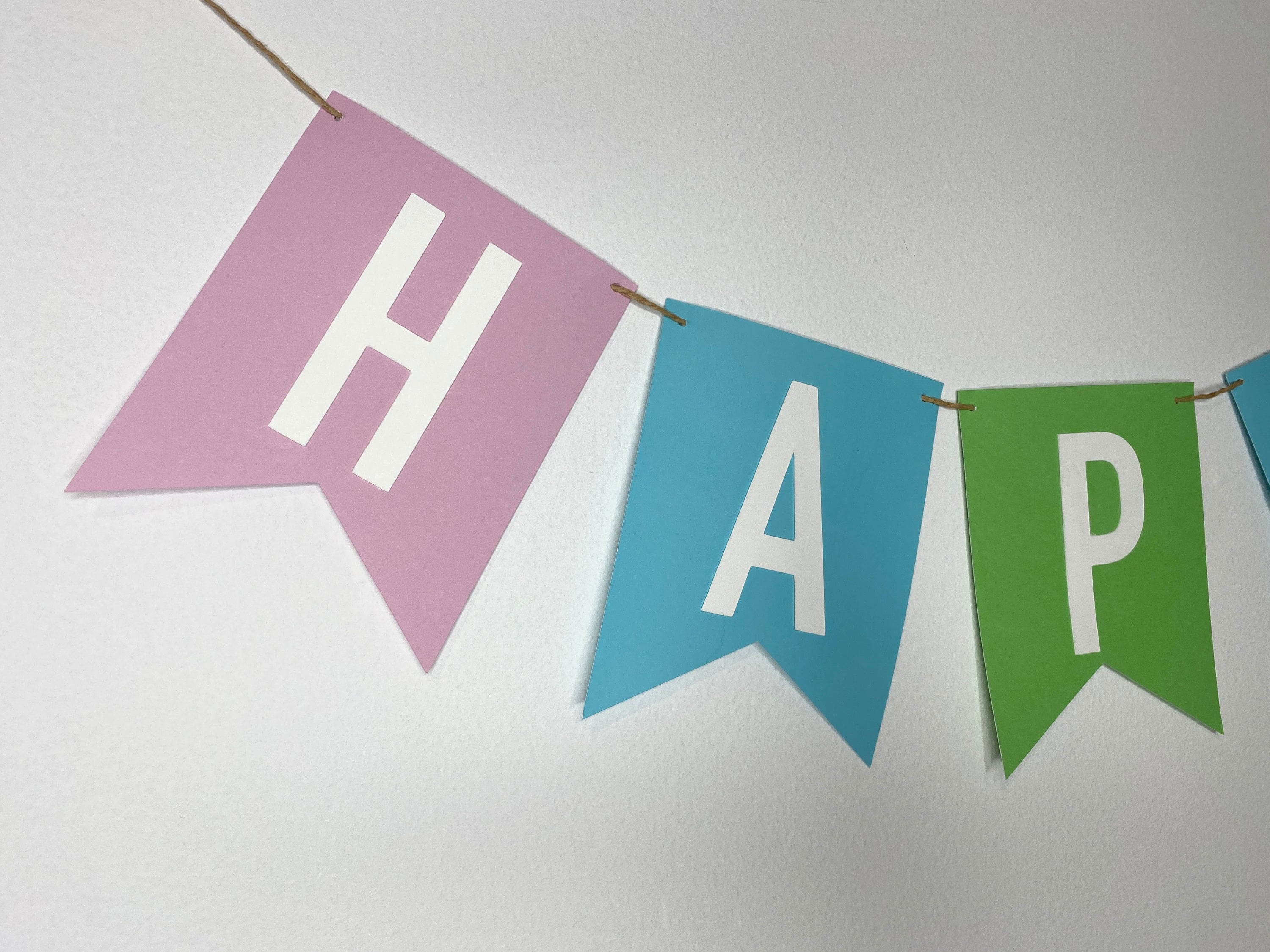 Pastel Happy Birthday Banner Custom Banner Garland Any Birthday Party ...