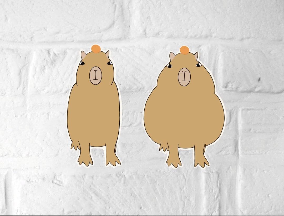Capybara Sticker Cute Capy Sticker Funny Chilled Capybara - Etsy
