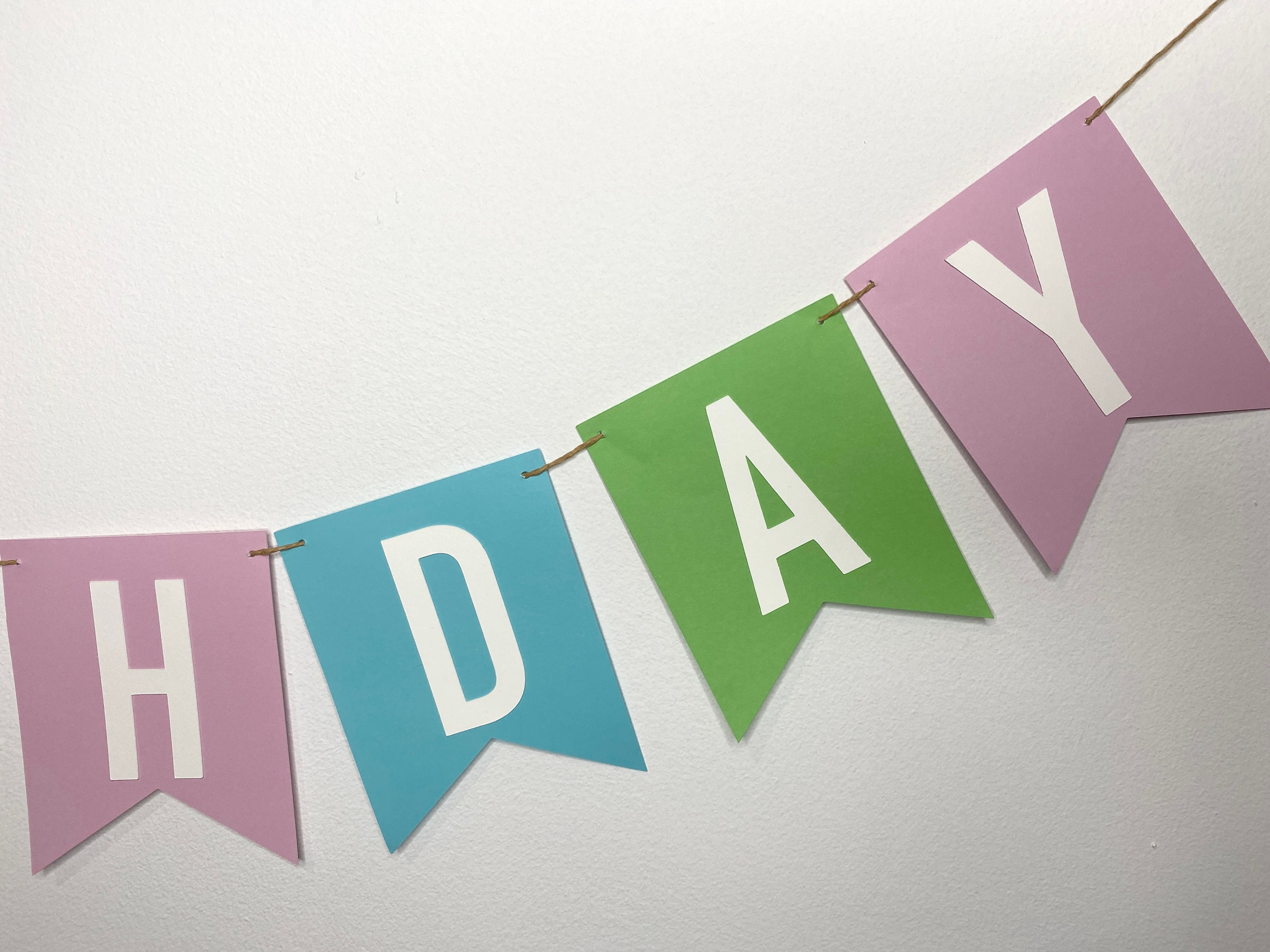 Pastel Happy Birthday Banner Custom Banner Garland Any Birthday Party ...