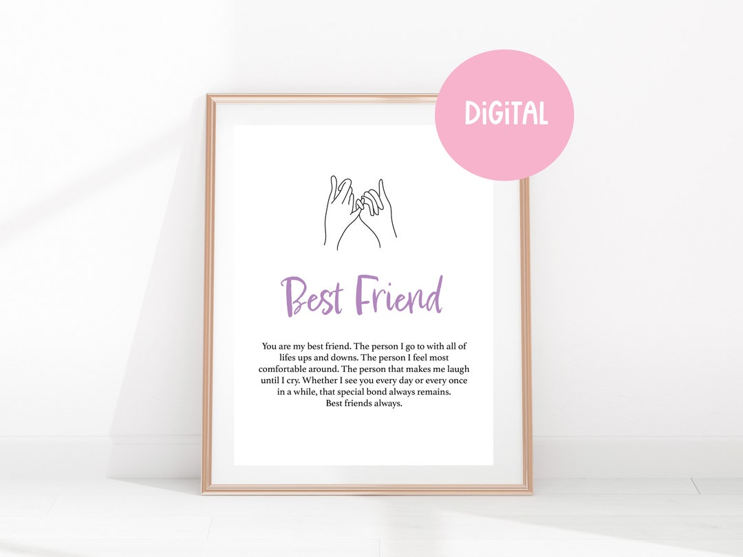 Best Friend Wall Art for Living Room downloadable Wall Print Friendship ...