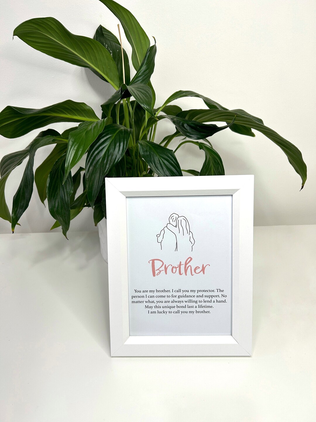 Brother Wall Art Print for Bedroom Sibling Print Gift for Him framed ...