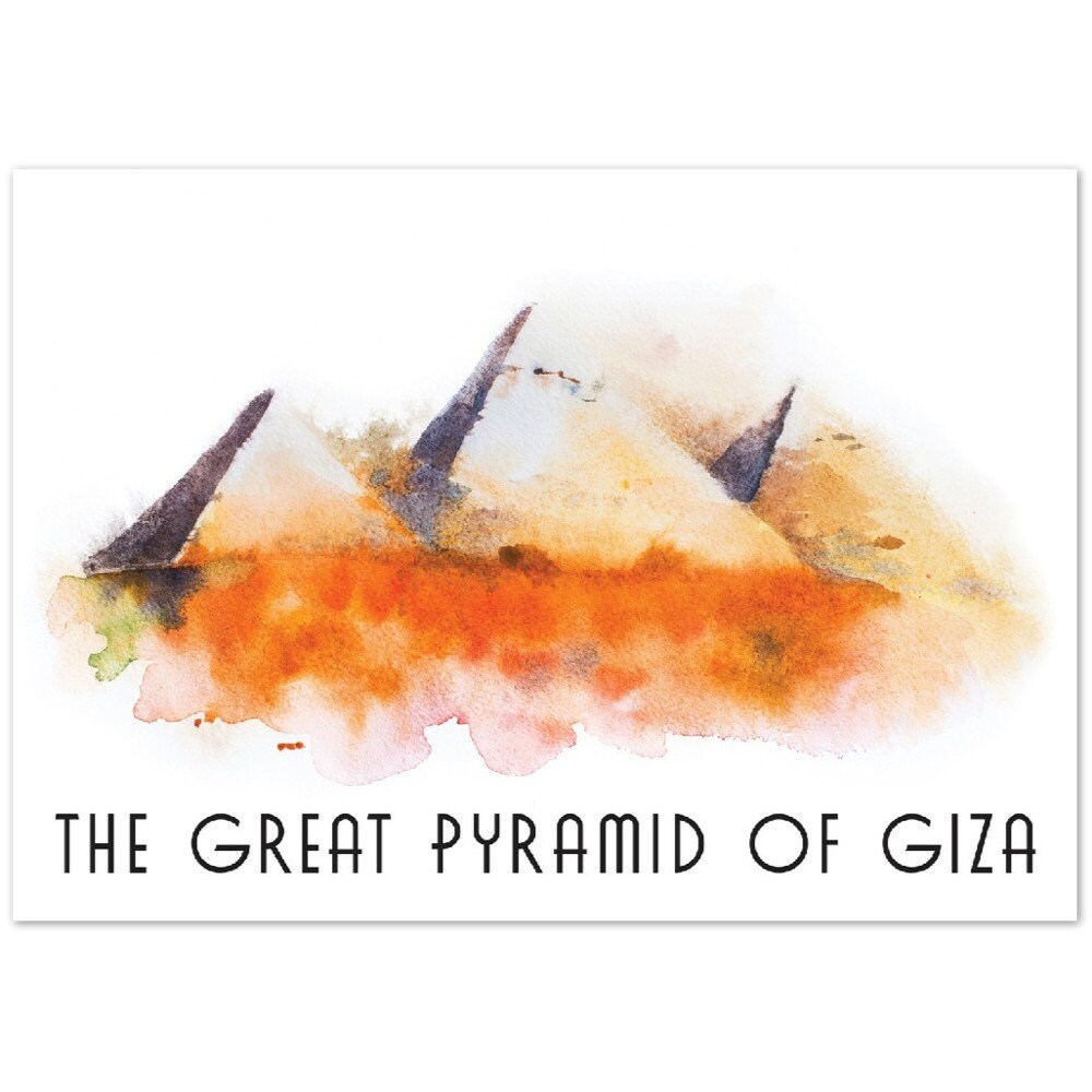 The Great Pyramid of Giza Egypt Watercolour Print Travel Poster Travel ...