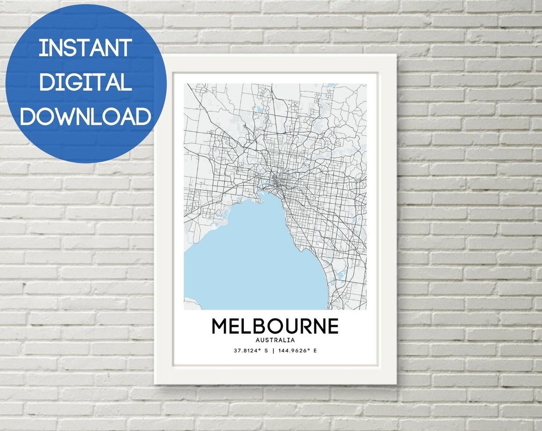 Melbourne City Map Digital Download - Etsy