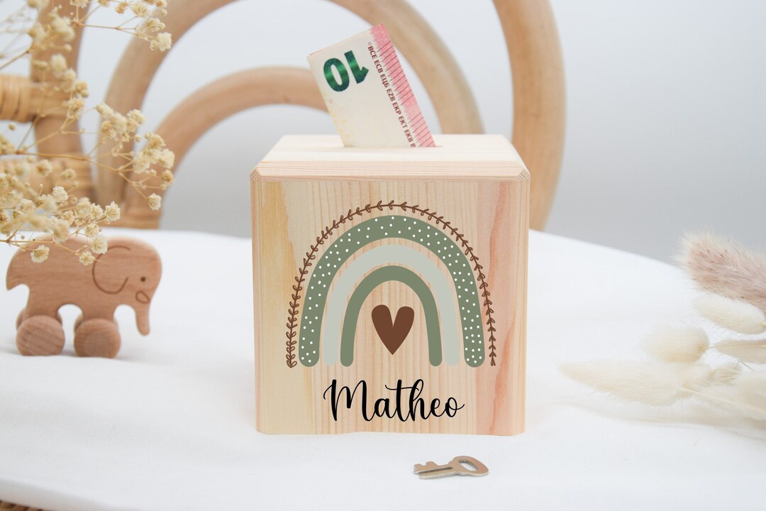 Spardose personalisiert, Spardose, Spardose Kind, Spardose Holz, Spardose Mädchen, Spardose ...