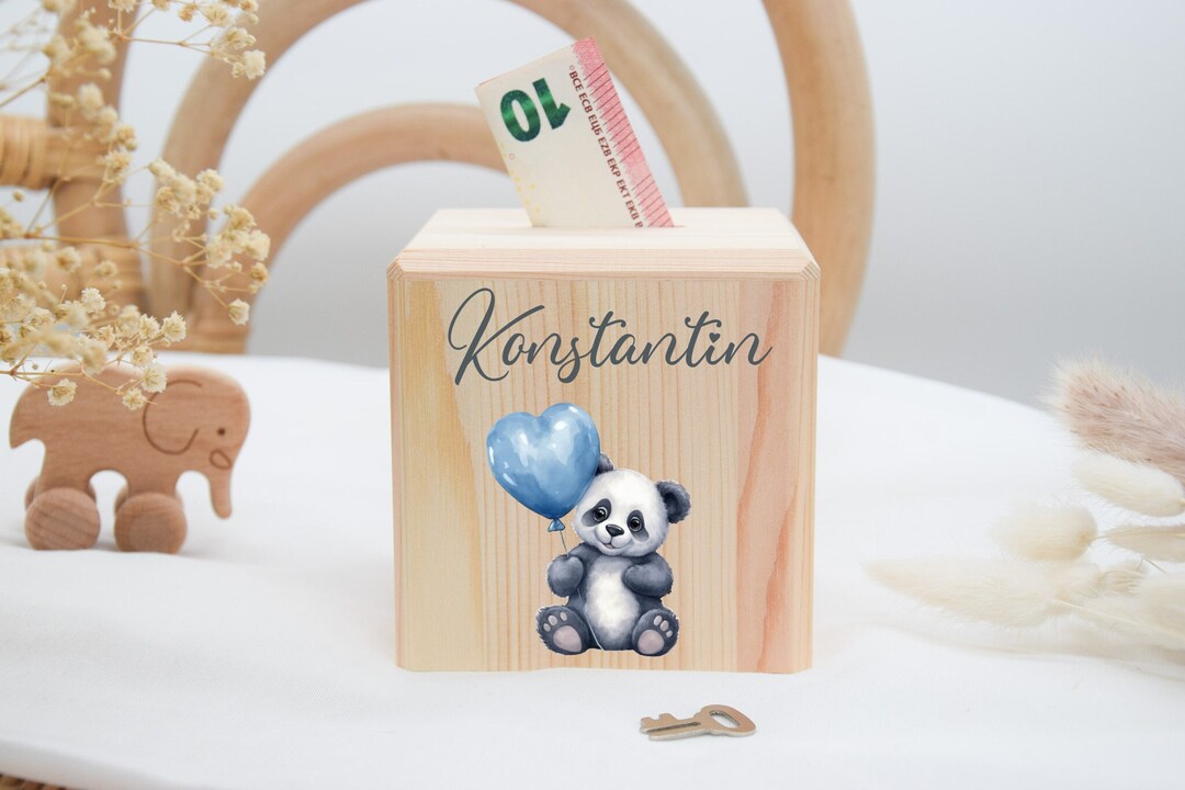 Money Box, Child Money Box, Wooden Money Box, Baptism Gift, Baptism ...