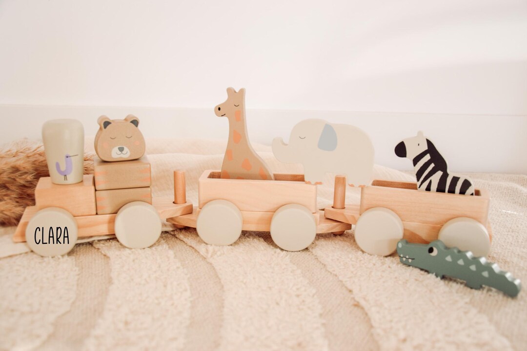 Personalized Wooden Train, Birthday Train, Birth Gift, Baby Present ...