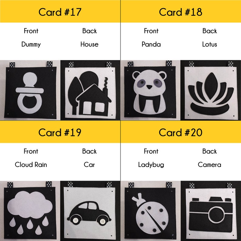 High Contrast Baby Toy for Newborn, Montessori Baby Toy, Black White ...