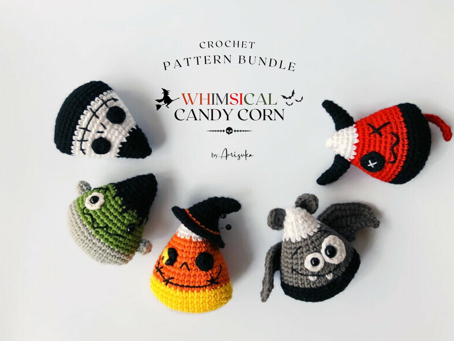 Monster Halloween Whimsy Candy Corn Crochet Pattern BUNDLE Creepy Funny ...