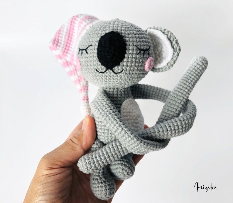 Crochet Koala PATTERN Amigurumi Curtain Tie Back Kawaii Sleepy Plush ...