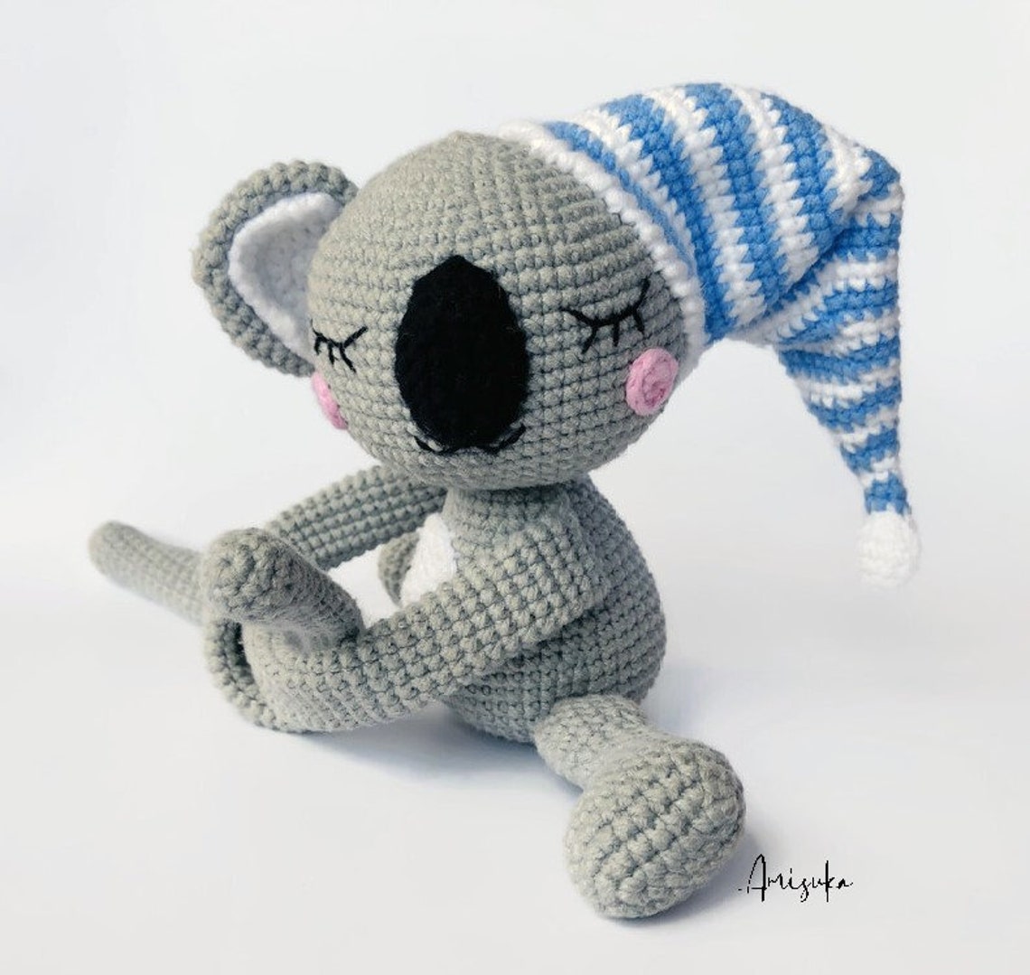 Crochet Koala PATTERN Amigurumi Koala Curtain Tie Back Kawaii Sleepy ...