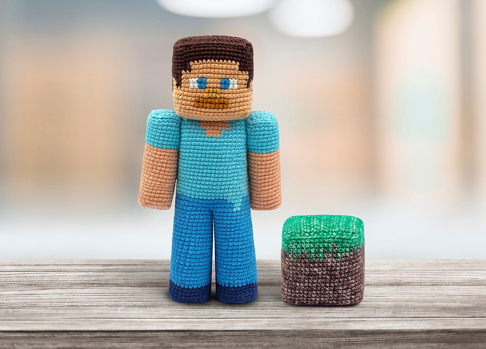 Crochet Minecraft Steve Crochet Grass Block Minecraft | Etsy