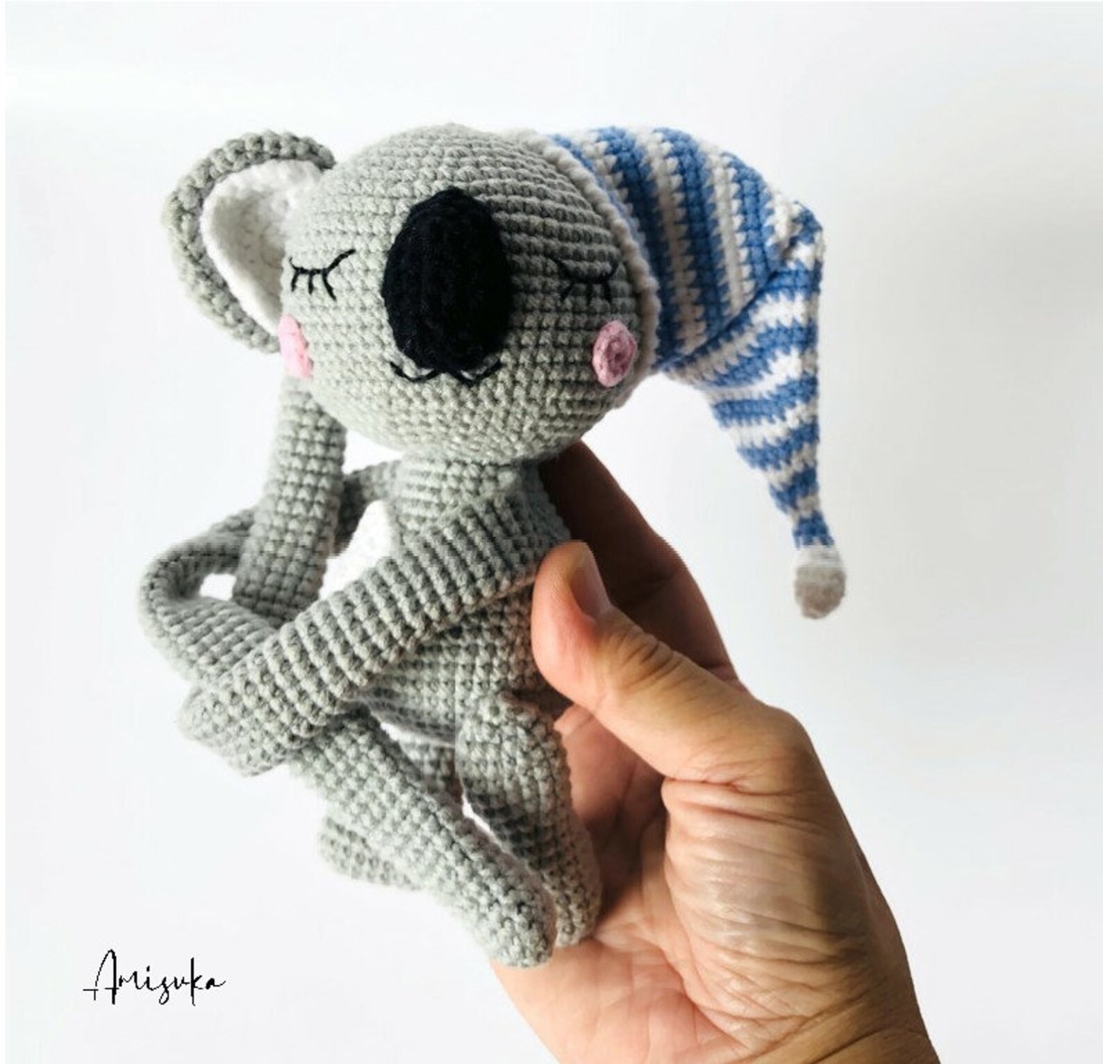 Crochet Koala PATTERN Amigurumi Curtain Tie Back Kawaii Sleepy Plush ...