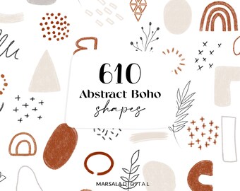 Boho Shapes Clipart - Etsy