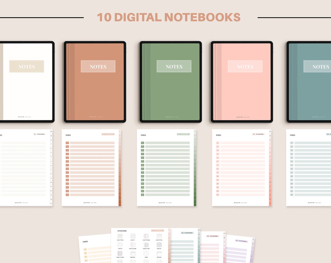 Digital Notebook for Goodnotes Notability 10 Hyperlinked - Etsy