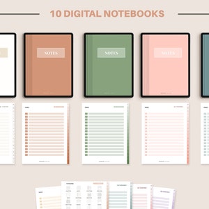 Digital Notebook for Goodnotes Notability 10 Hyperlinked Digital Note ...