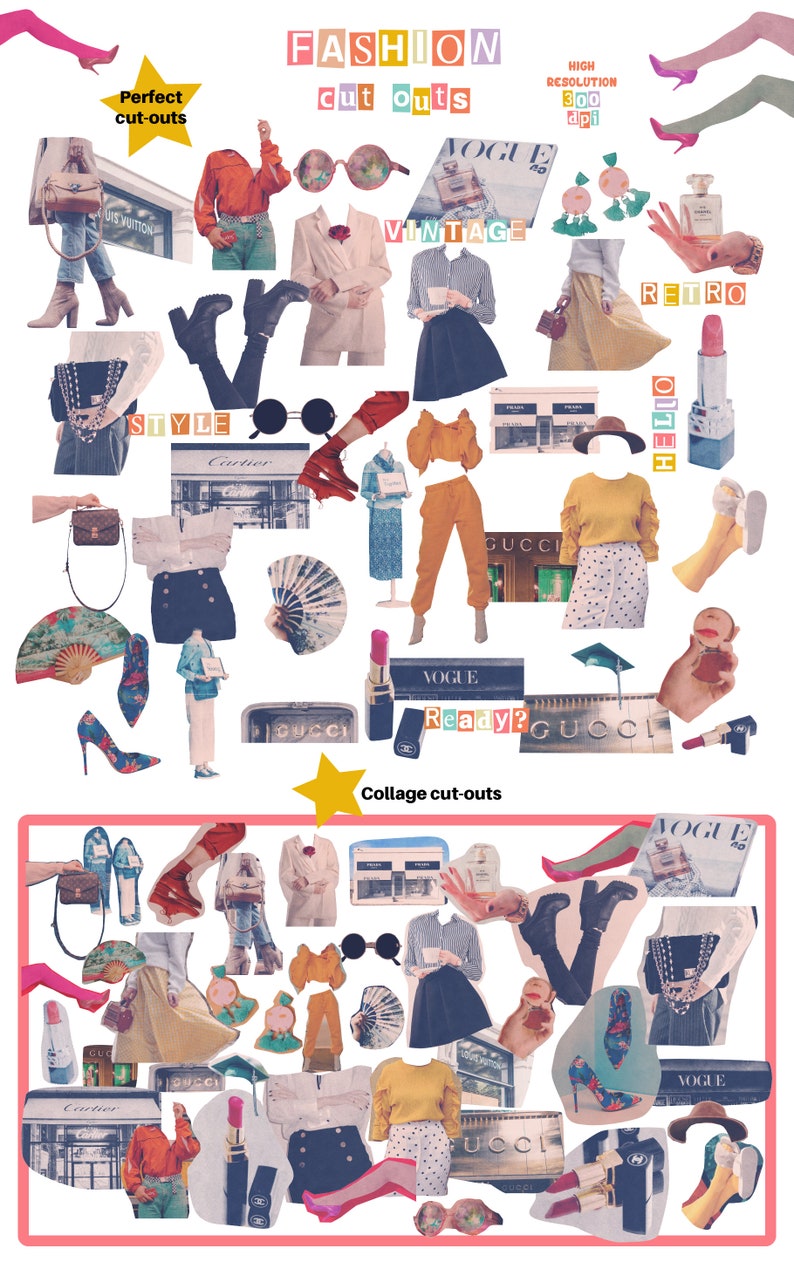 Vintage Collage Kit Collage Cut-Outs Collage Creator - Etsy España