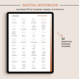 Digital Notebook for Goodnotes Notability 10 Hyperlinked Digital Note ...