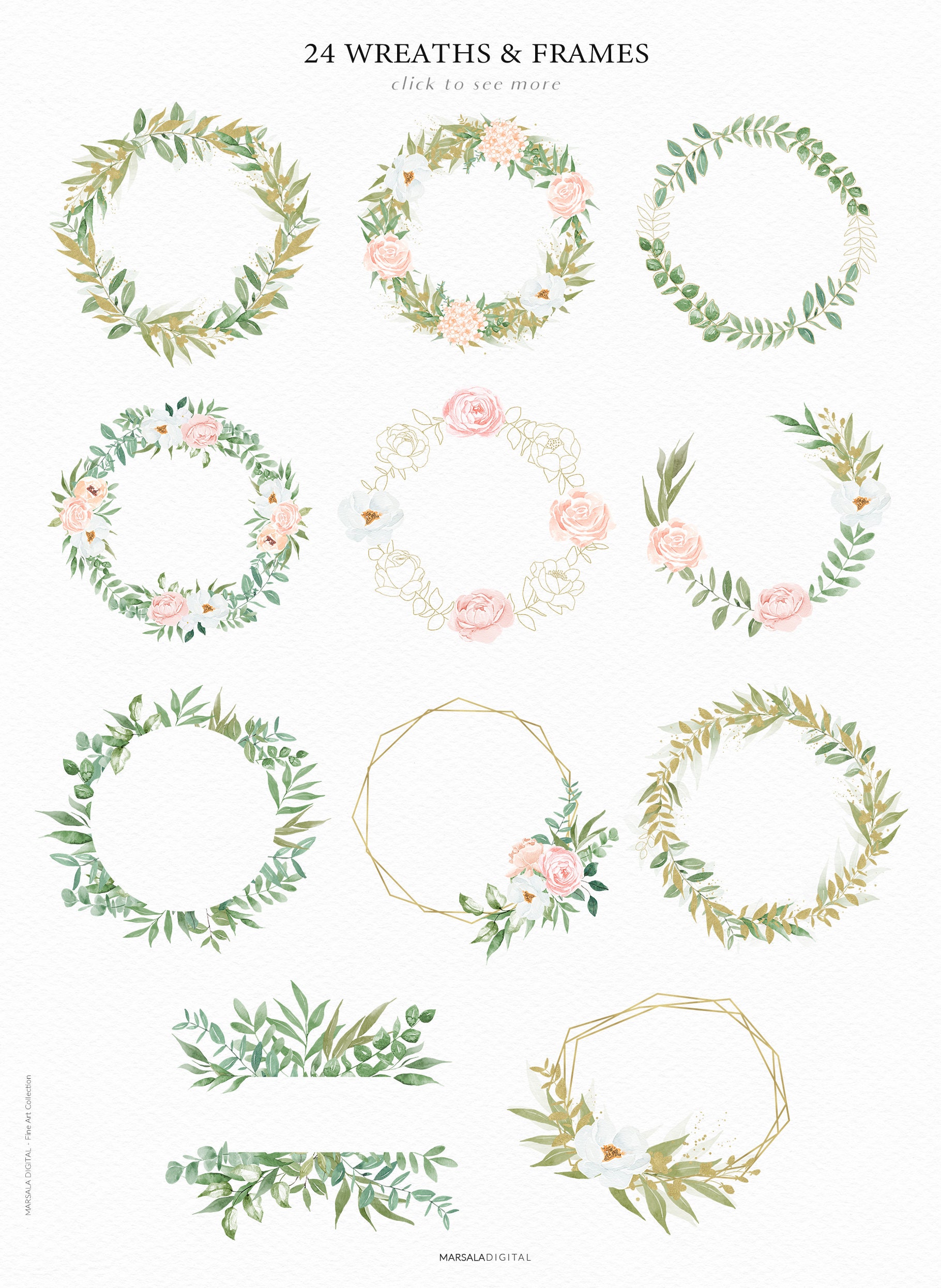 Watercolor Floral Clipart Wedding Flowers Clipart Wedding | Etsy
