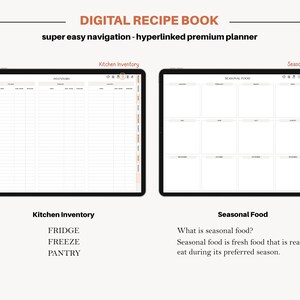 Digital Recipe Book Goodnotes Notability Digital Cookbook, Weekly Meal ...