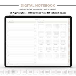 Digital Notebook for Goodnotes Notability Etc. Hyperlinked Digital Note ...