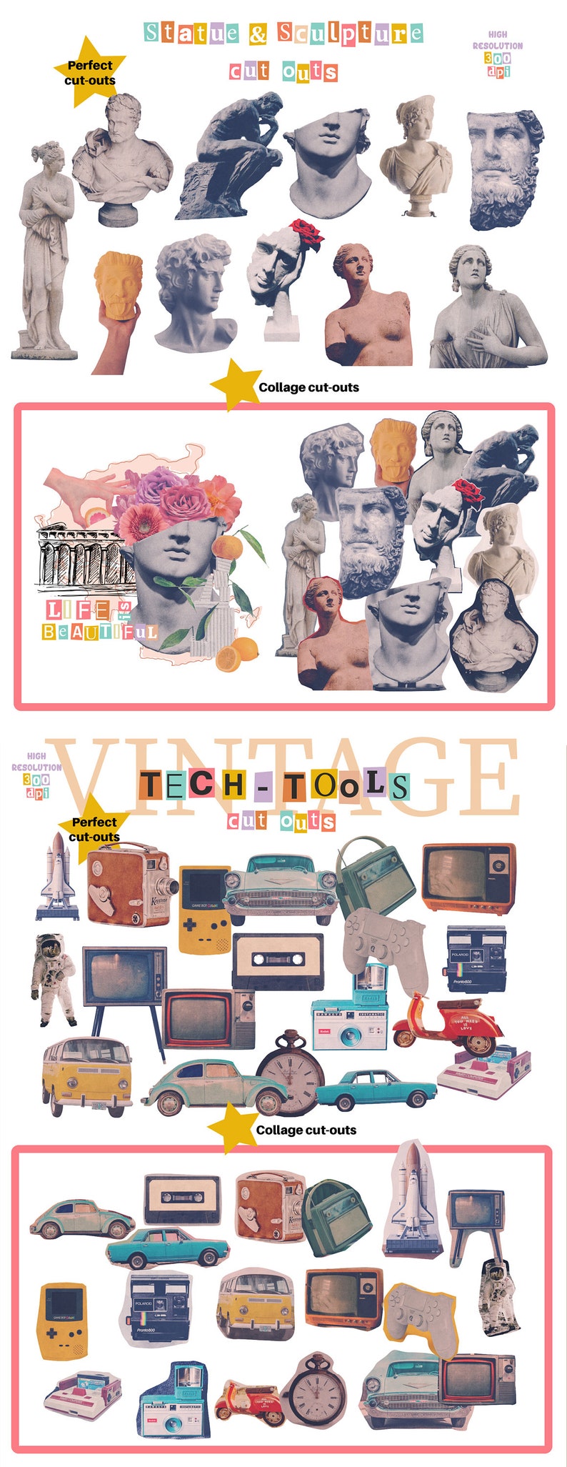 Vintage Collage Kit Collage Cut-Outs Collage Creator - Etsy España