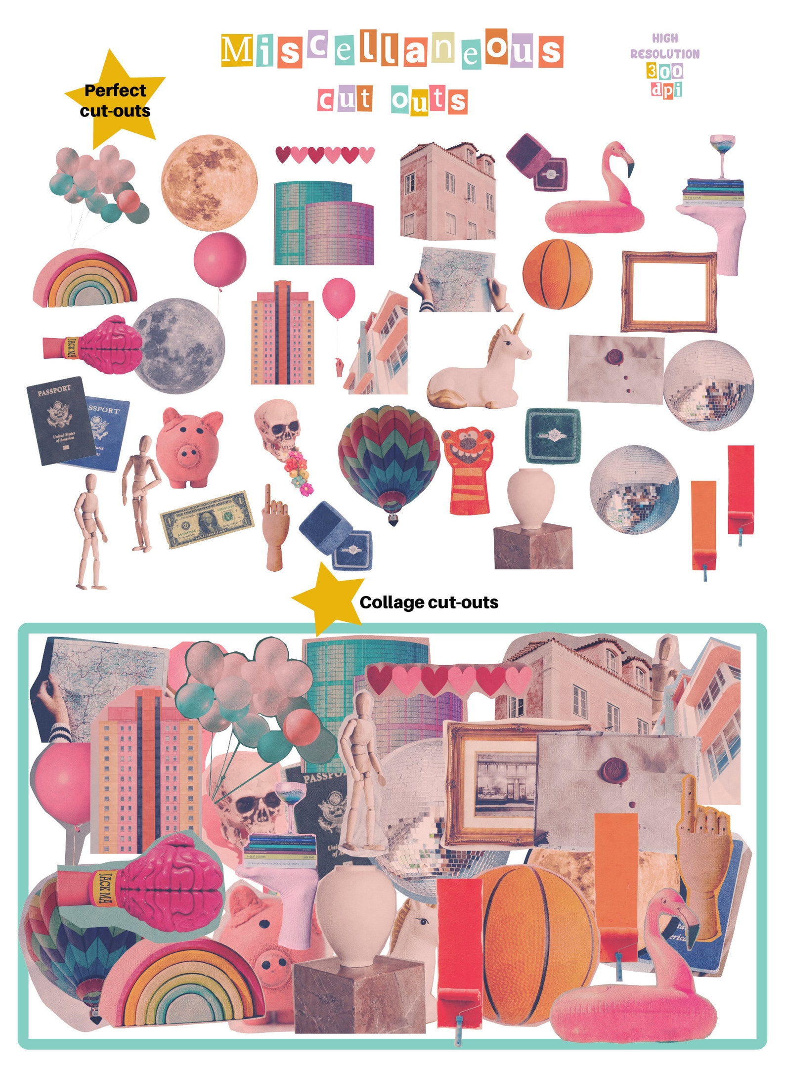 Vintage Collage Kit, Collage Cut-outs, Collage Creator, DIY Photo ...