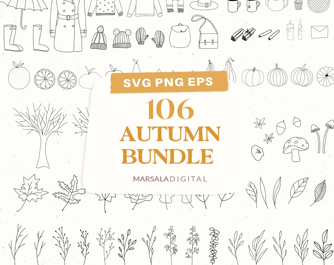 106 Autumn Svg Bundle, Autumn Svg Clipart, Autumn Leaves Svg Bundle ...