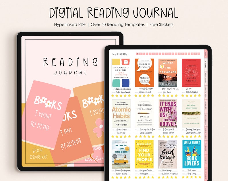 Digital Reading Journal Digital Reading Planner Goodnotes - Etsy