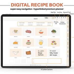Digital Recipe Book Goodnotes Notability Digital Cookbook, Weekly Meal ...