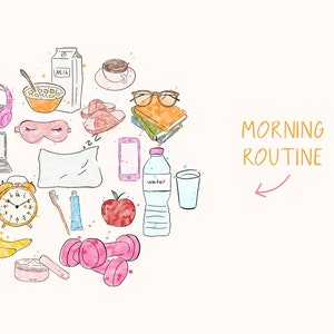 Everyday Icons Clipart, Watercolor Planner Clipart, Planner ...