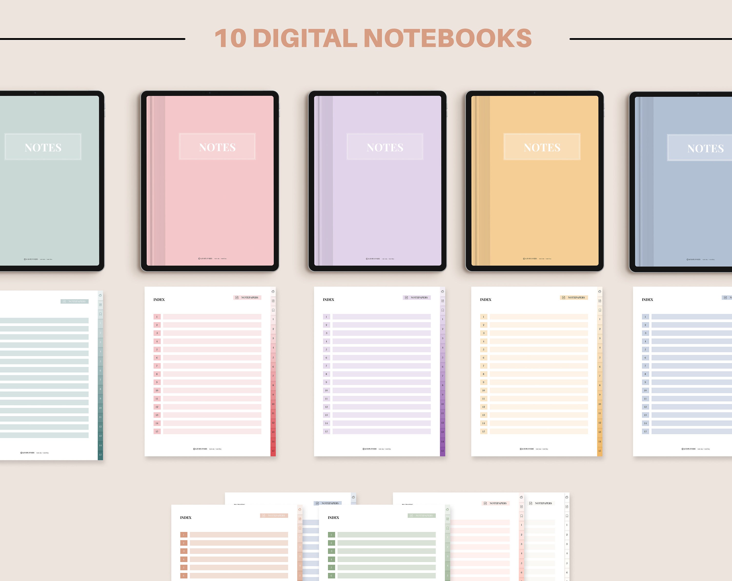 Digital Notebook for Goodnotes Notability 10 Hyperlinked - Etsy