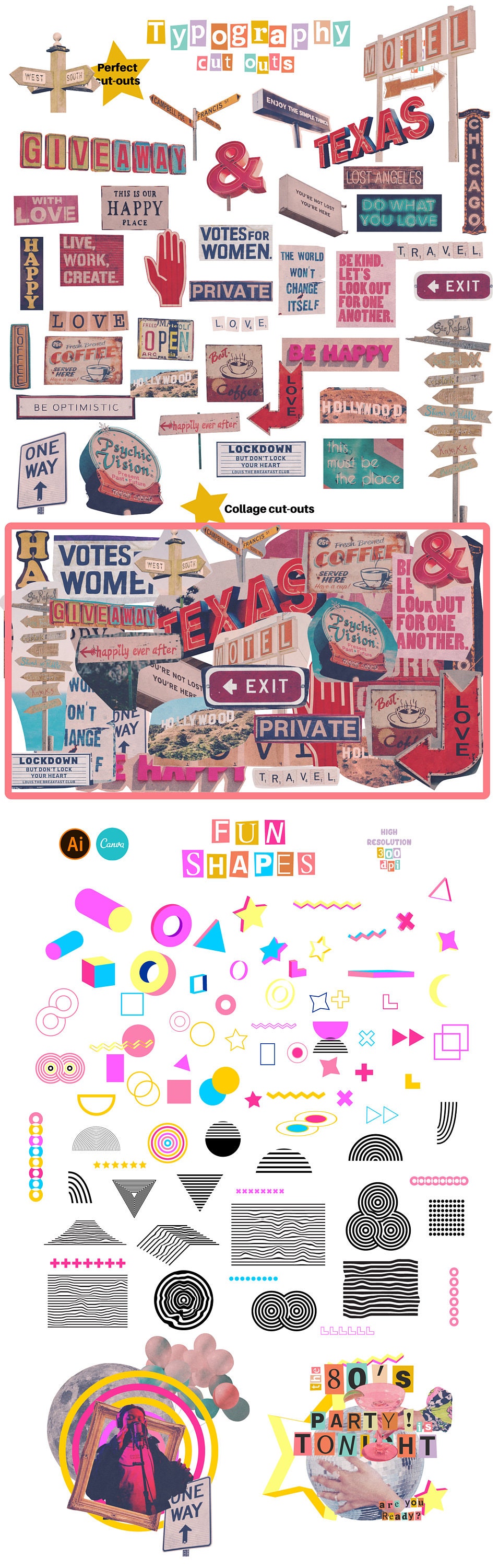 Vintage Collage Kit Collage Cut-Outs Collage Creator - Etsy España