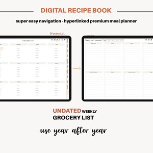 Digital Recipe Book Goodnotes Notability Digital Cookbook, Weekly Meal ...