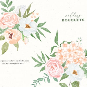 Watercolor Wedding Clipart, Wedding Icons, Wedding Flowers Clipart ...