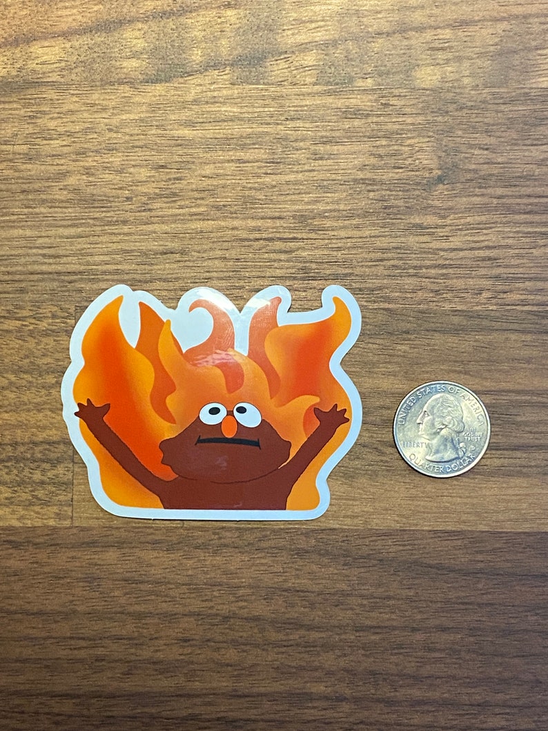 Red Puppet On Fire Vinyl Sticker Meme Vinyl Sticker Hydro | Etsy