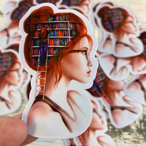 Red Hair Girl Loves Book Sticker, Just A Girl Who Loves Books Sticker ...
