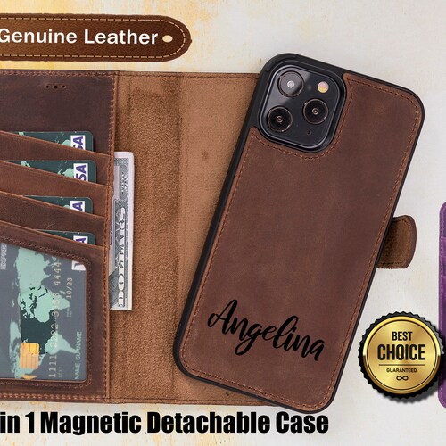 Personalized Leather Phone Wallet for Iphone 13 12 11 Pro Max - Etsy