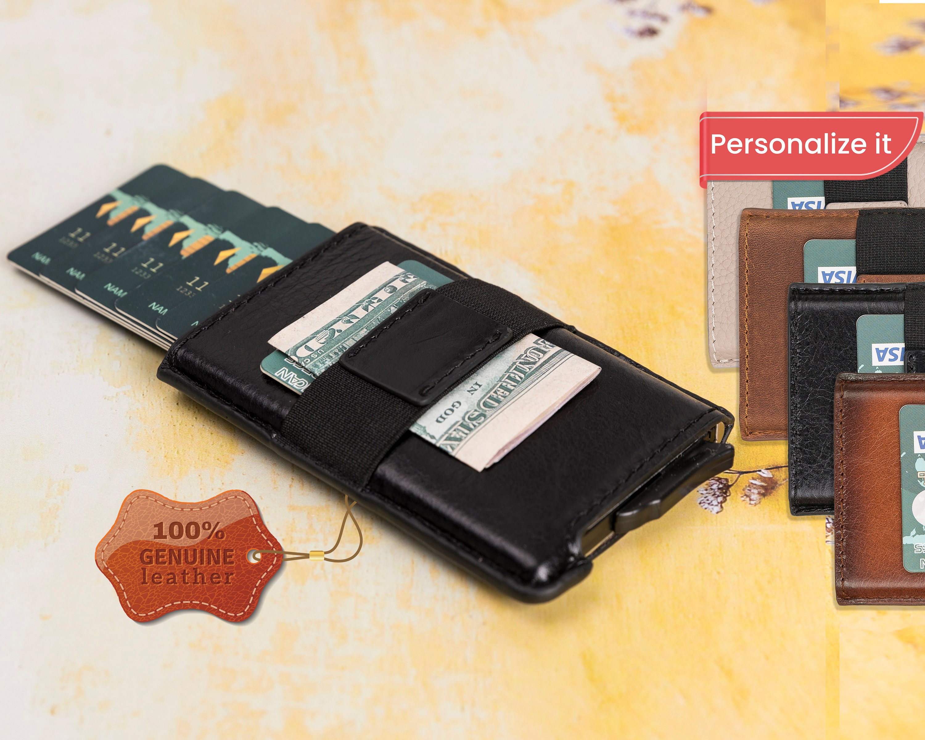 Leather Pop-up Wallet Handmade leather wallet Leather | Etsy