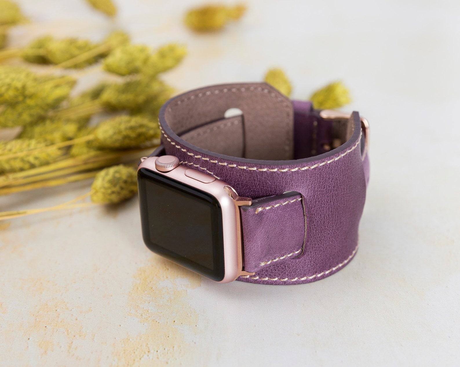 Apple Watch Cuff Band 38mm 42mm 40mm 44mm Genuine Leather | Etsy