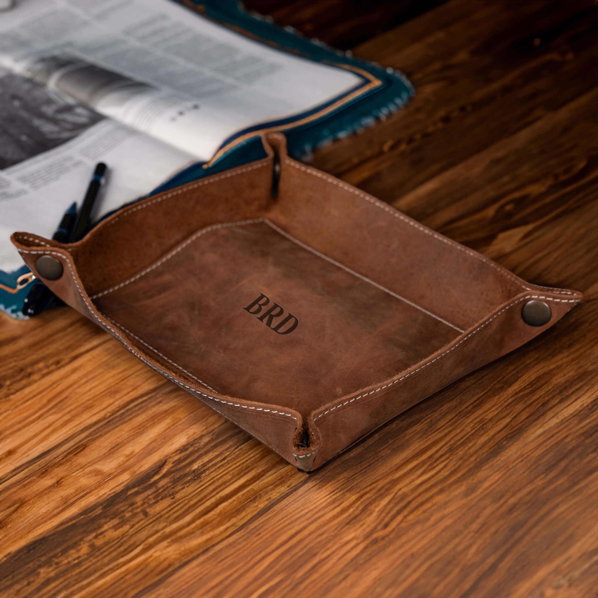 Personalized Mens Leather Valet Tray for Fathers Day Gifts, Unique Dice ...