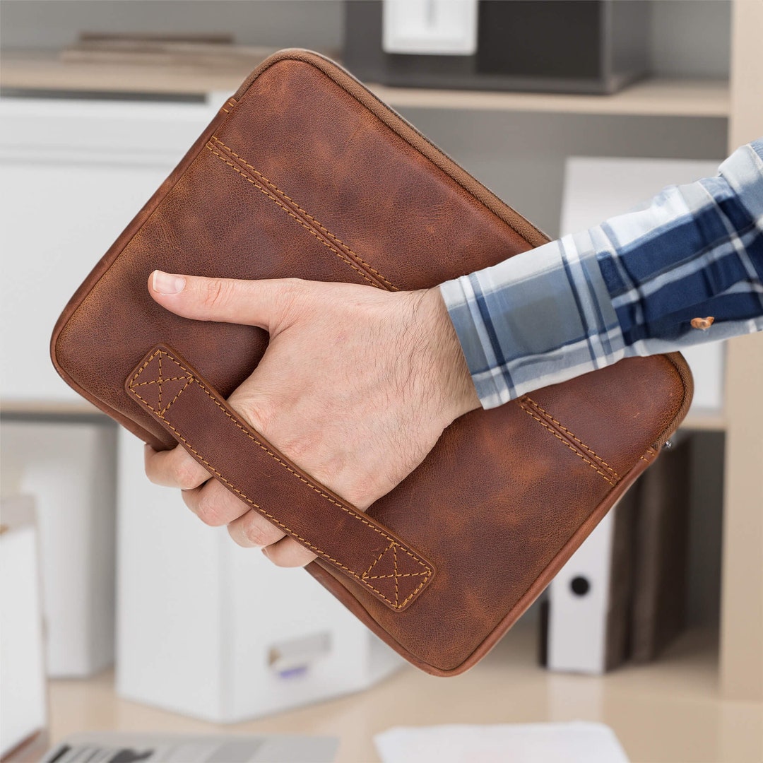 Personalized Leather Laptop Bag and Sleeve, Computer Bag, Leather ...