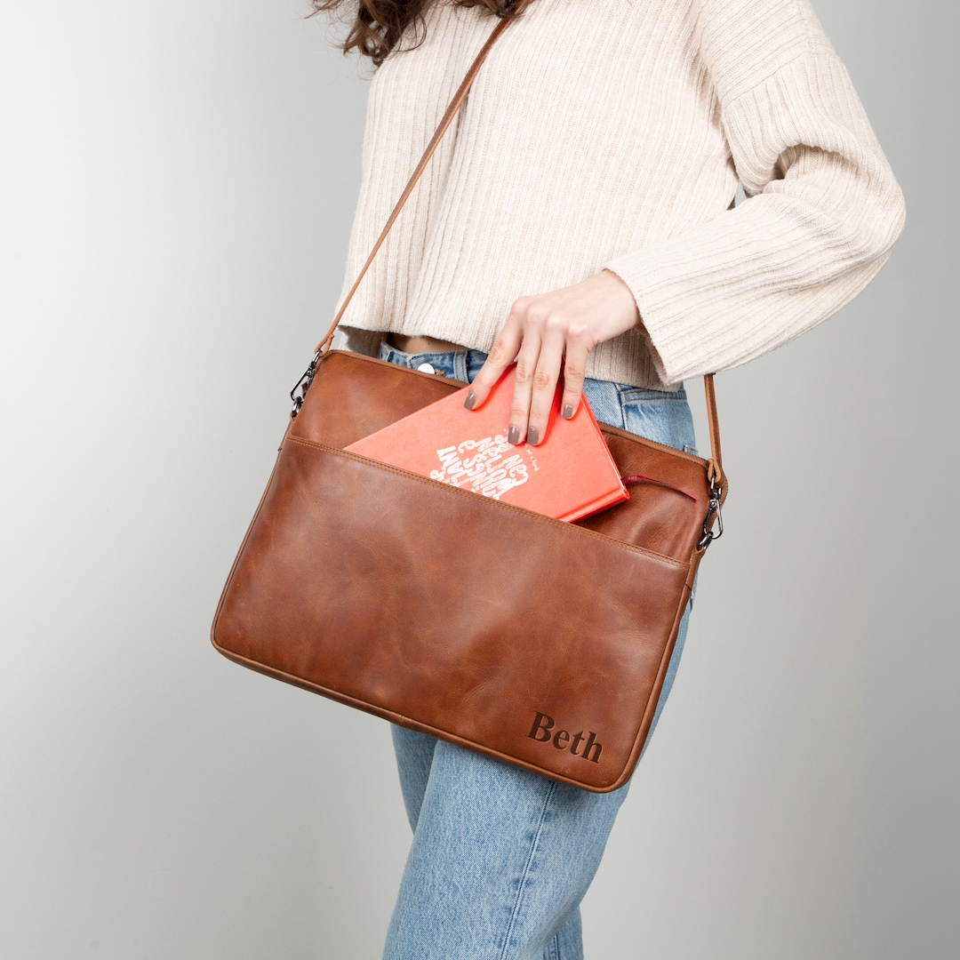 Brown Leather Laptop Bag, Laptop Case, Leather MacBook Pro Air 13 16 ...
