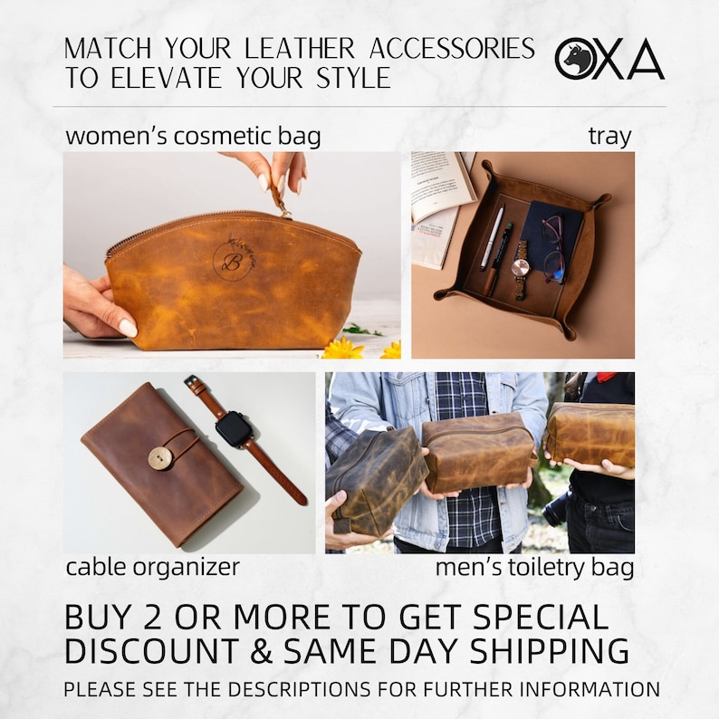 Personalized Leather Tech Organizer: Custom Cable or Gadget Pouch ...