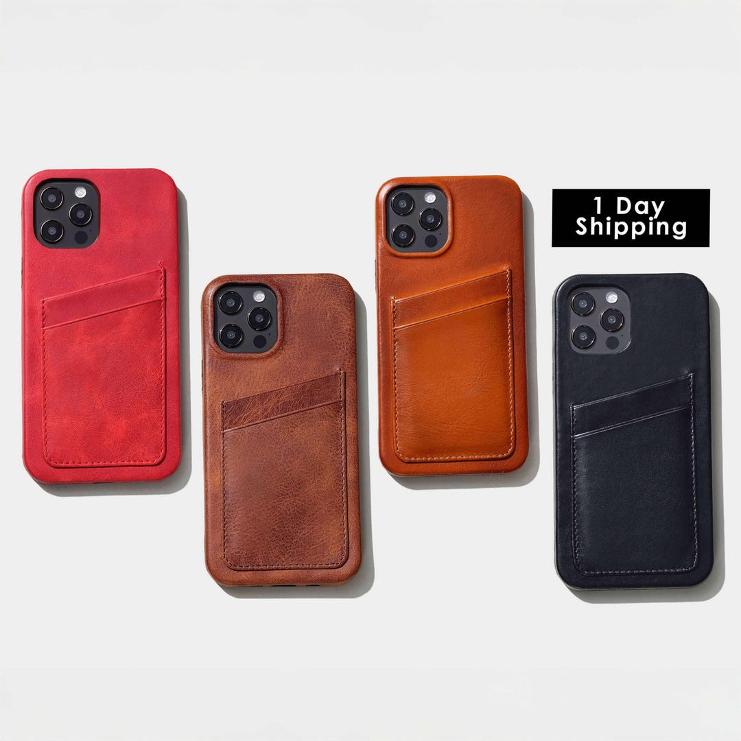 Slim iPhone 17 Leather Case, Leather iPhone 13, 14, 15 Pro Max Case ...