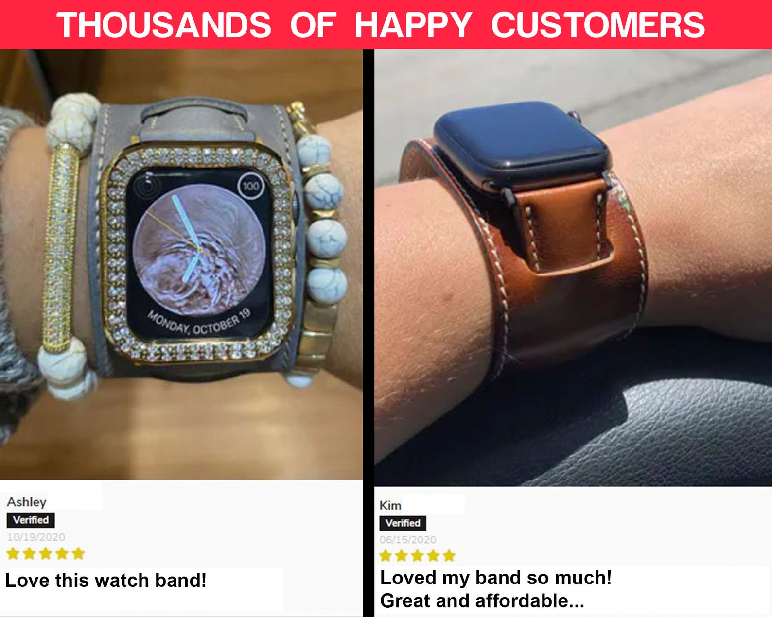 Apple Watch Cuff Band 38mm 42mm 40mm 44mm Genuine Leather | Etsy