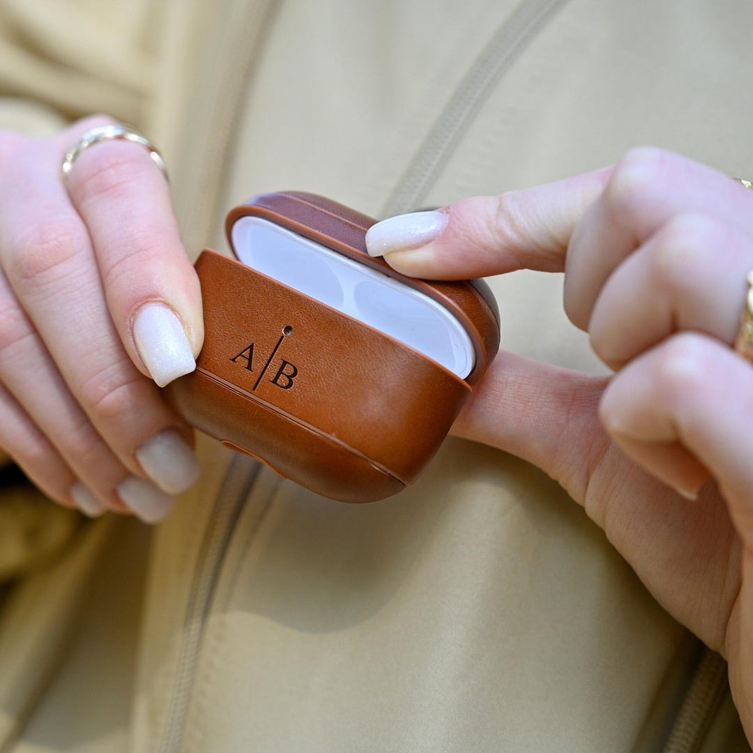 Brown Leather AirPod 4 Case, Airpods Pro 1 2 Case, Airpods Cover ...