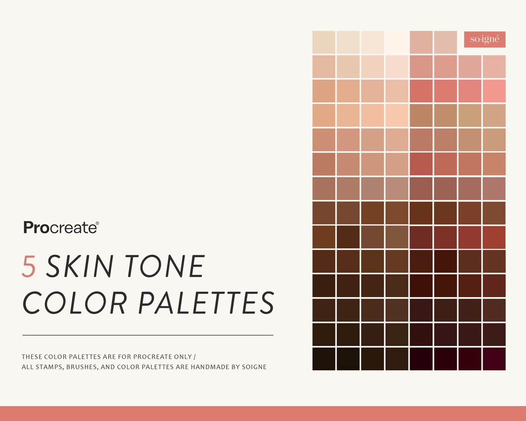 5 Realistic Skin Color Palettes for Procreate - Etsy