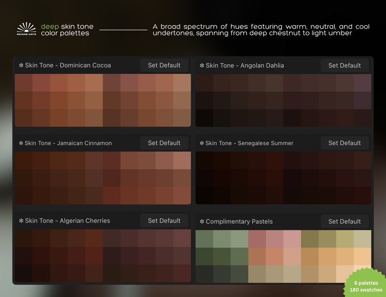 Brown Skin Color Palettes, Procreate Palette, Procreate Digital Art ...