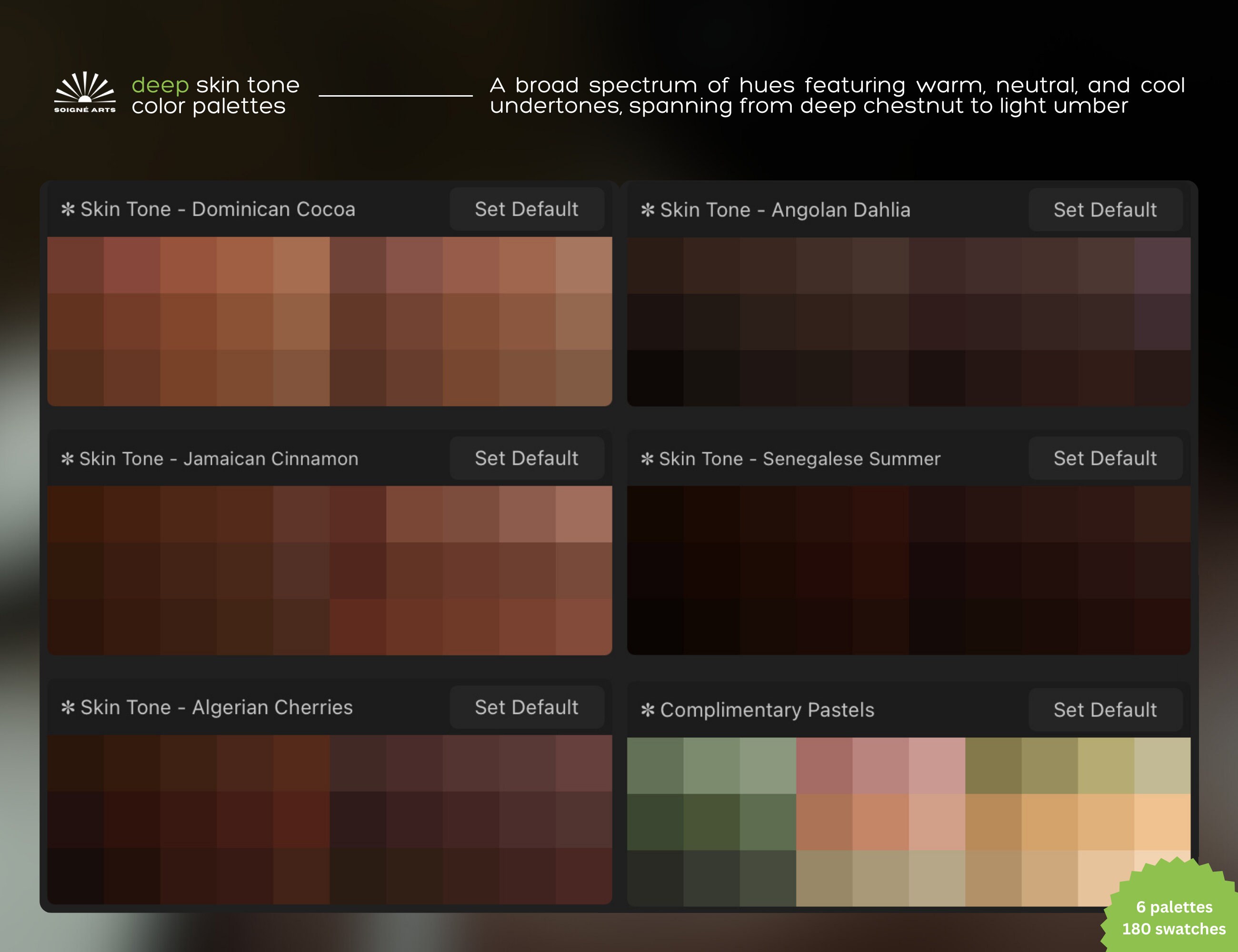 Brown Skin Color Palettes, Procreate Palette, Procreate Digital Art ...